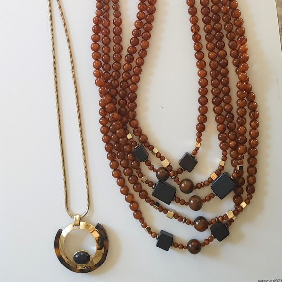 Chico's | Jewelry | Chicos Blue Tort Necklace Bundle | Poshmark